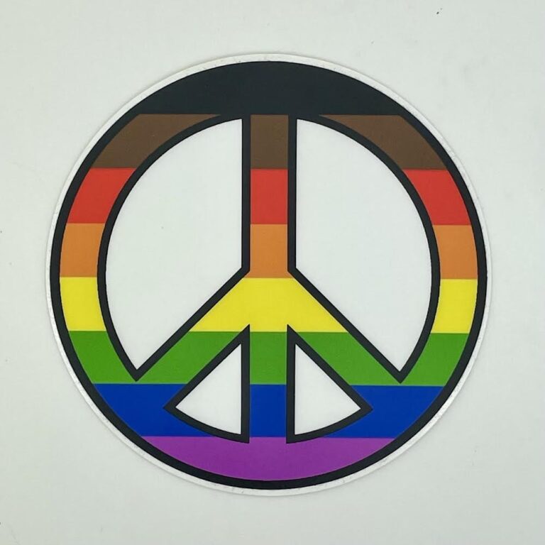 Rainbow Pride Peace Sign Sticker | Satori Imports